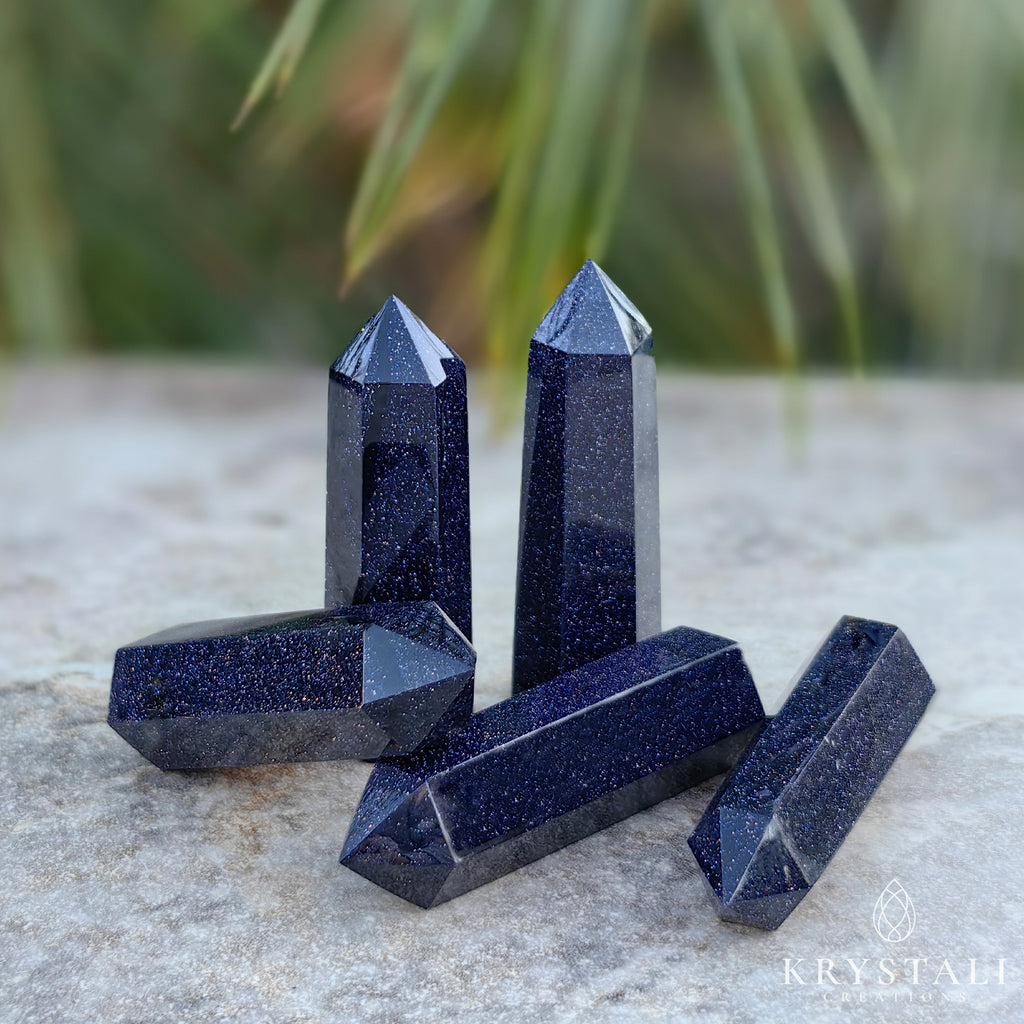 Tower - Blue Sandstone – Krystali Creations