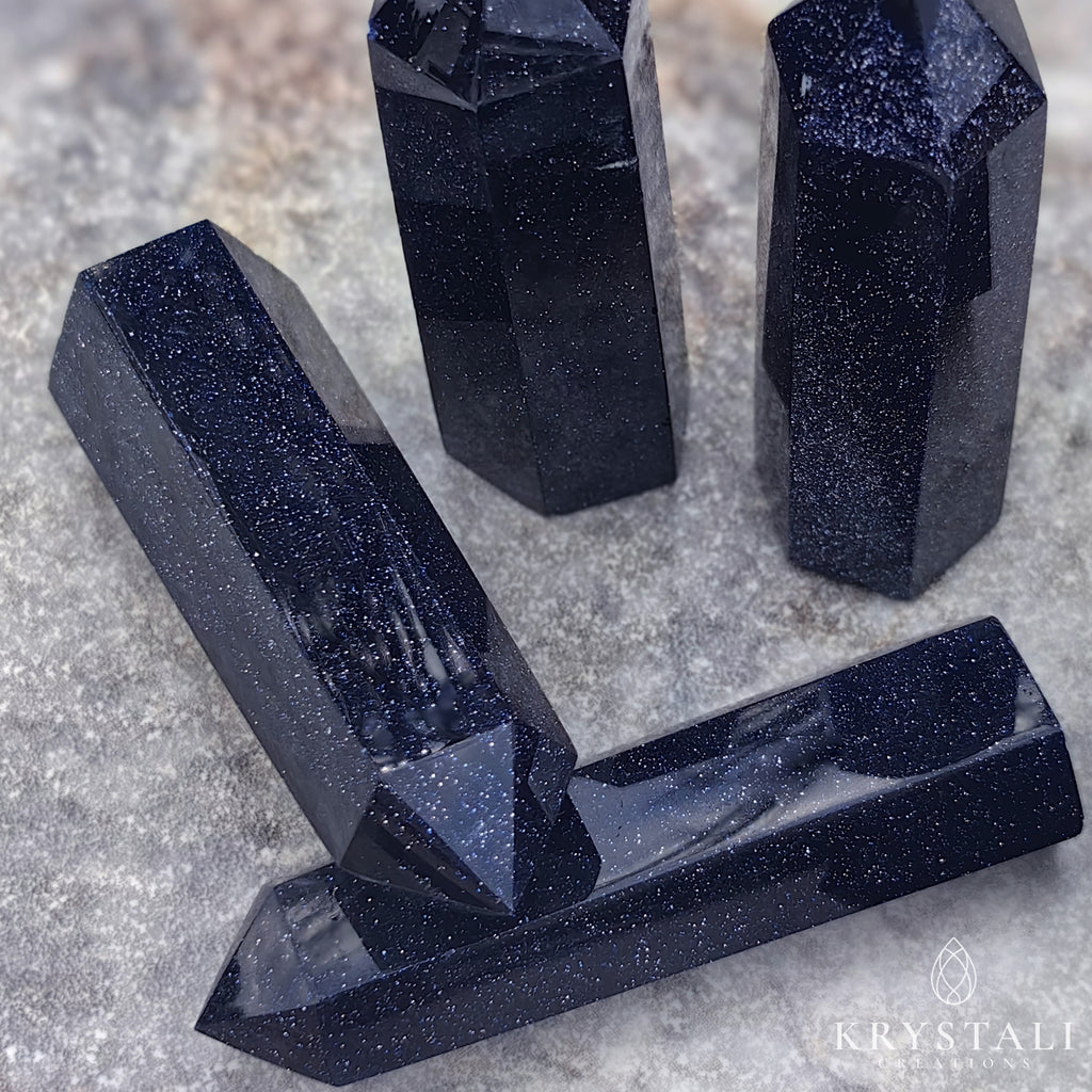 Tower - Blue Sandstone – Krystali Creations